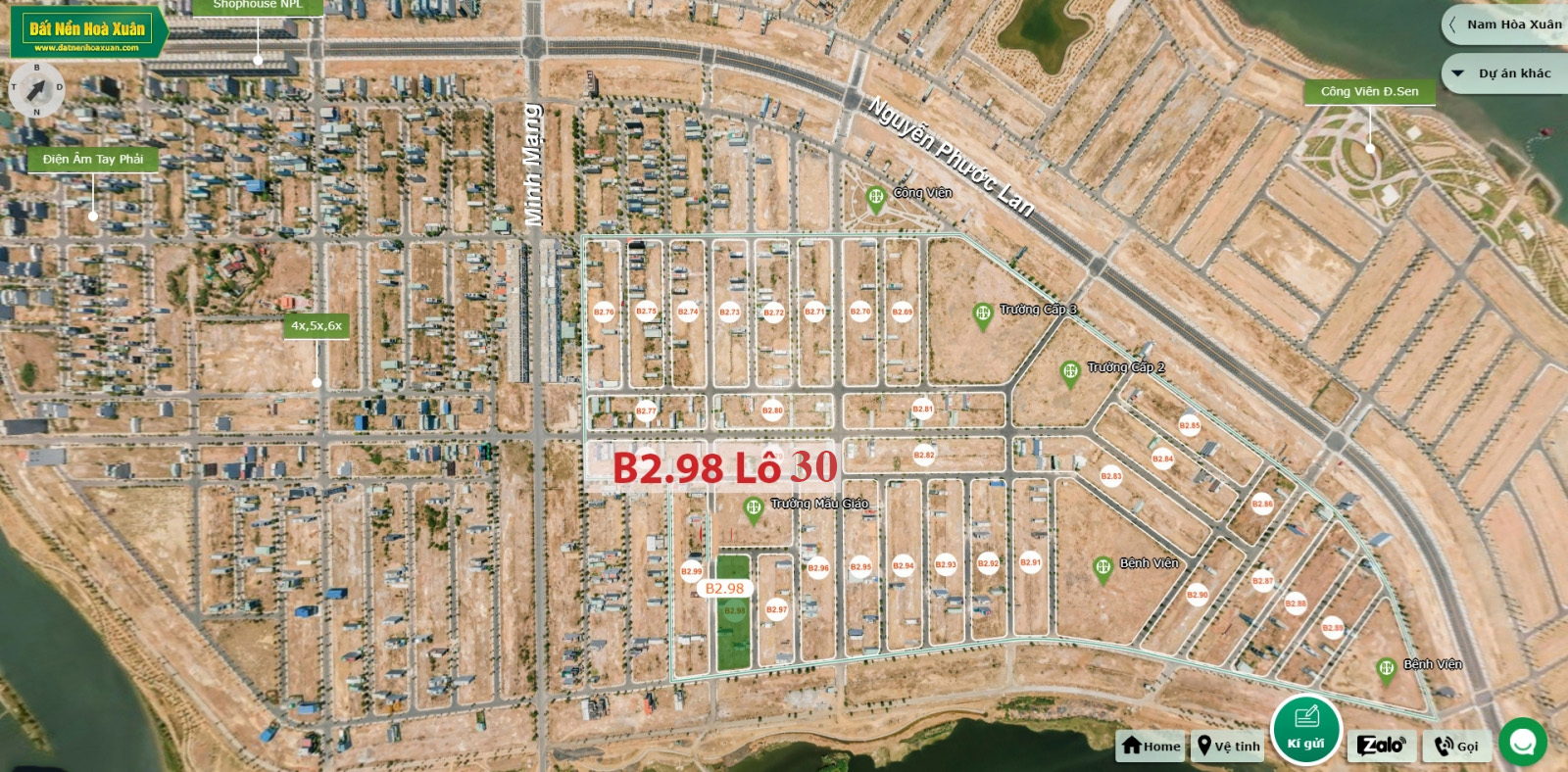 Sun Riverpolis B2.98, Lô 30 - Khu đô thị Nam Hòa Xuân |Sàn Đất Nền Hòa Xuân